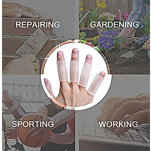 Sumifun Finger Sleeves, 8PCS Gel Thumb Finger Tubes for Arthritis, Trigger Finger Pain, Silicone Fingers Protector for Golf, Basketball, Golf, Rugby, Cracked Finger