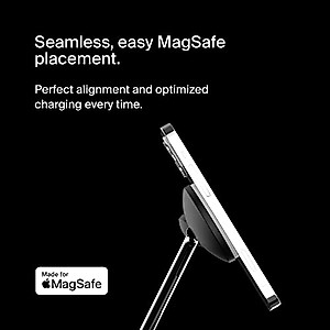 Belkin MagSafe 3-in-1 Wireless Charging Stand - 2ND GEN w/ 33% Faster Wireless Charging for Apple Watch - iPhone 14, 13 & 12 series & AirPods - MagSafe Charging Station For Multiple Devices - Black