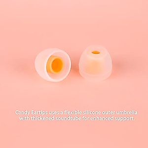HiFiGo DUNU Candy Silicone Eartips for 4.5mm-6mm Nozzle, Ear Tips Replacement for Wireless Earbud, in- Ear Monitors (M(3 Pairs))