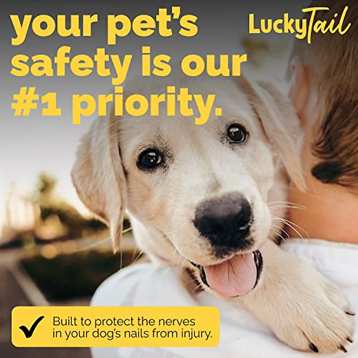 LuckyTail - Dog Nail Grinder - Small & Large Dogs - Whisper Quiet Operation (30- 50dB) - Powerful 2-Speed Motor - LED Light - Rechargeable - Pet Grooming Kit - Dog Nail Trimmers - Pet Nail Grinder