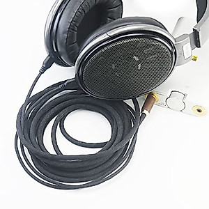 NewFantasia 4.4mm Balanced Male 6N OCC Copper Silver Plated Cord 4.4mm Balanced Cable Compatible with Sennheiser HD650, HD600, HD580, HD660S, HD58X, Massdrop HD6XX Headphone Walnut Wood Shell