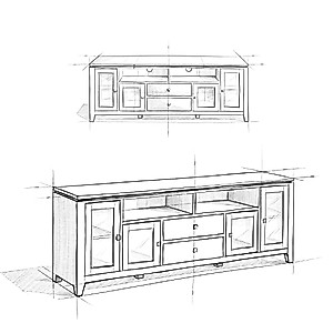 SIMPLIHOME Cosmopolitan SOLID WOOD Universal TV Media Stand, 72 inch Wide, Contemporary, Living Room Entertainment Center with Storage, for Flat Screen TVs up to 80 inches in Mahogany Brown