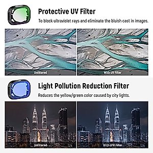 NEEWER Effects Filters and ND Filters Compatible with DJI Mini 3/Mini 3 Pro, 12 in 1 Includes ND8/16/32/64/128/256/ND1000/UV/CPL/Blue Streak Anamorphic/Light Pollution Reduction/Star Filters