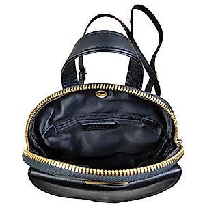 Genuine Leather Backpack For Women & Men- Fits Ipad upto 9inch Leather Mini Backpack Unisex Bag Bookbag College Bag (Black)