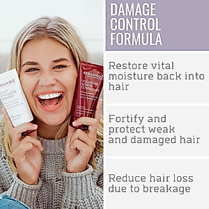 Damage Control Hair Growth System by Keranique includes Keratin Shampoo, Conditioner, Follicle Boosting Hair Growth Serum and Instant Volume Lift and Repair Treatment Spray Paraben Sulfate Free