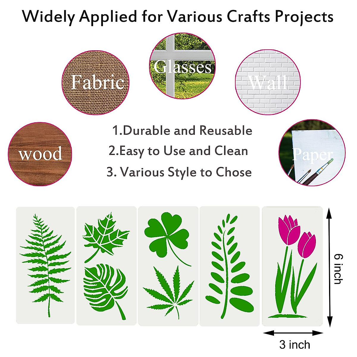 28 Pieces Leaf Stencils for Painting on Canvas Reusable Palm Fern Turtle Tropical Leaf Stencil for Craft Drawing Template Stencil for Wood Wall Paper Furniture DIY Scrapbooks Crafts Home Decor (Leaf)