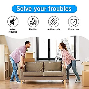 Non Slip Furniture Pads for Hardwood Floor - Silicone Self Adhesive Anti Scratch Floor Protectors, Cuttable Rubber Heavy Duty Furniture Pad 4 x 40 Inch, Black