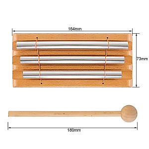 Meditation Trio Chime, AKLOT Chime Three Tone Trio Chime Bell Hand Percussion Chimes for Prayer Meditation Yoga Teachers' Classroom Management