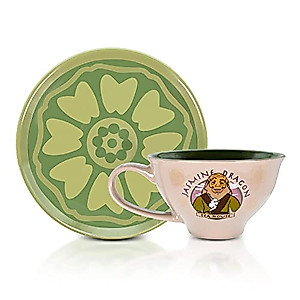 Avatar: The Last Airbender Uncle Iroh's Jasmine Dragon 12-ounce Ceramic Teacup and Saucer Set | Tea Party Gift Set For Coffee, Espresso, Mocha, Latte | Cute Anime Gifts and Collectibles