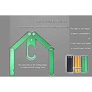 Hikeman Travel Hangers Metal Heavy Duty Folding Hangers for Wet Clothes Portable Space Saving Travel Accessories for Camping Cruise Hotel (3, Black)