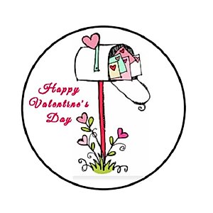48 pcs Valentine's Day Mailbox Hearts​​​​ Stickers Envelope Seals Labels Round Tags, Stamps Sticker for Gift Cards, Envelopes, Boxes for Holiday, Birthday, Christmas