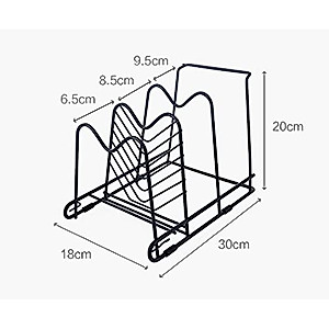XJJZS Pot Rack - Putting The Lid Rack Board Kitchen Household Tableware Storage Rack Wrought Iron