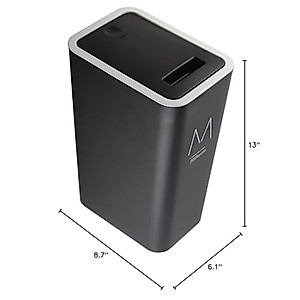 Trash Can, Household Garbage Cans Sealed Large Capacity Odorless with Press Top Plastic Trash Bin for Home Kitchen Living Room Bathroom (Black)