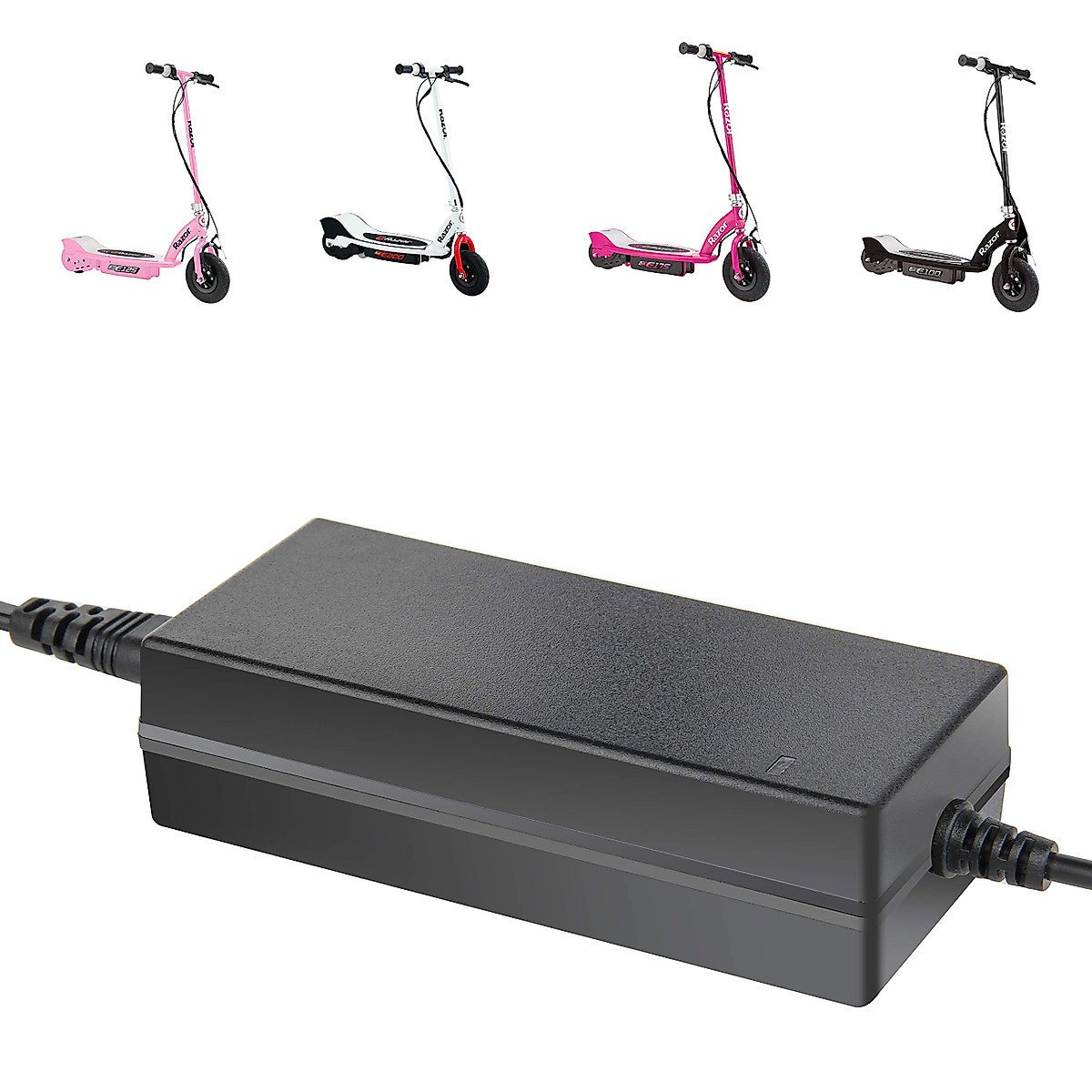 EVAPLUS 24V (36W) Battery Charger Standard 3-Prong Inline for Razor E100 E200 E300 E125 E150 E500 E175 PR200, E225S E325S MX350, Pocket Mod, Sports Mod, and Dirt Quad