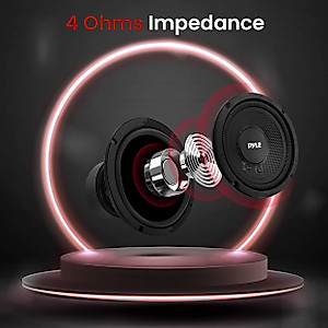 Pyle Single Voice Coil Car Subwoofer - 6.5 Inches, 150 Watts at 4-Ohm Car Audio Powered Subwoofer, Injection Cone with Rubber Edge, Car Subwoofer, Audio - PLMW63 Black