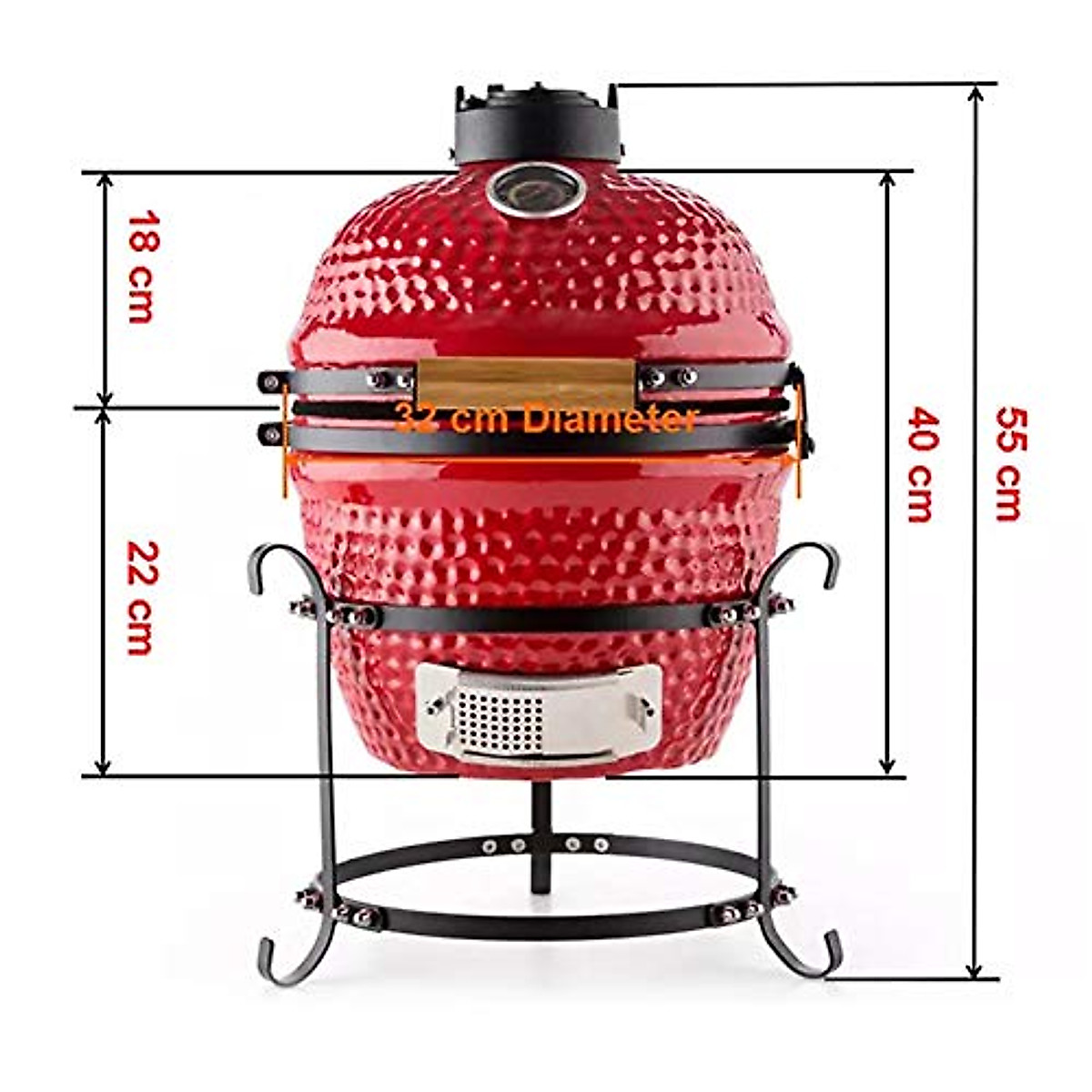 RJMOLU BBQ Grill, Ceramic Smoker Barbecue Grill, Portable Barbecue Grill for 3-5 Persons, Charcoal BBQ for Table Camping Outdoor Garden Grill BBQ Utensil
