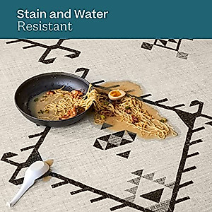 RUGGABLE Zareen Washable Rug - Perfect Boho Area Rug for Living Room Bedroom Kitchen - Pet & Child Friendly - Stain & Water Resistant - Scarlet Red 3'x5' (Standard Pad)