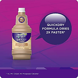 Swiffer Wetjet Wood Floor Cleaner Solution Refill, 42.2 Fl Oz (Pack of 2)