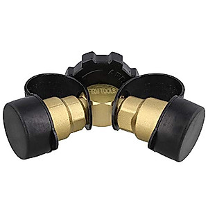 BISupply Propane Tank Adapter Converter - 2 Way Propane Y Splitter POL Propane Tank Fittings for POL and QCC1 Connection