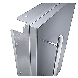 SUNSTONE DE-DD42 Designer Series Raised Style Double Door with Shelves, 42", Stainless Steel