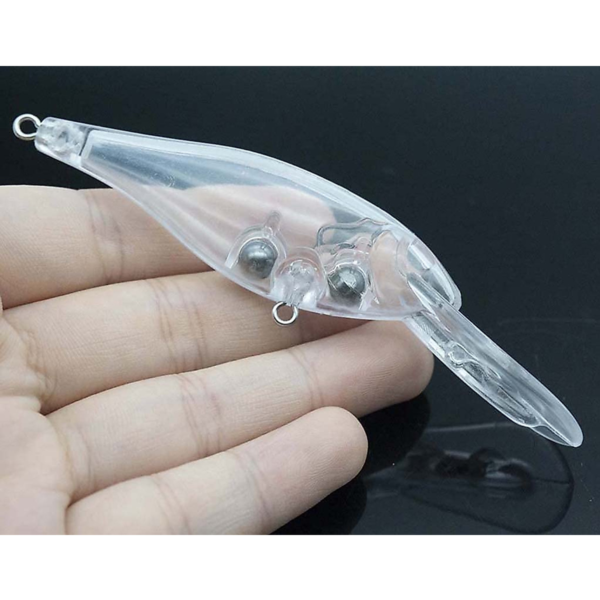 10PCS Unpainted 9.8cm 8.53g topwater Minnow Fishing Lure Crankbait Artificial Hard Bait Carp Pike Bass Wobblers Deep Diving Fishing jerkbait 8195 Free Eye