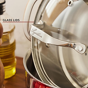 Lagostina 3 Ply Clad, 12-pc Cookware Set , Stainless Steel Pots and Pans, stay-cool cast stainless steel handles, tempered glass lids ,Induction safe, Oven Safe 500°F without the lids