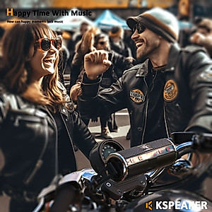 KSPEAKER Motorcycle Speakers Bluetooth Waterproof Radio Audio System Built-in Amplifier, 3 Inch Metal Mp3 Player, Great for ATV, Scooter Bike,12 Volt Vehicle, K2BL