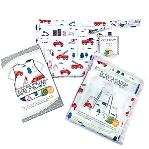 BapronBaby Be Brave - Firefighter Bapron - No Neck Tie Safer Bib for Baby & Toddler - Soft Waterproof Stain Resistant - Machine Washable - Sz Baby/Toddler 6m-3T