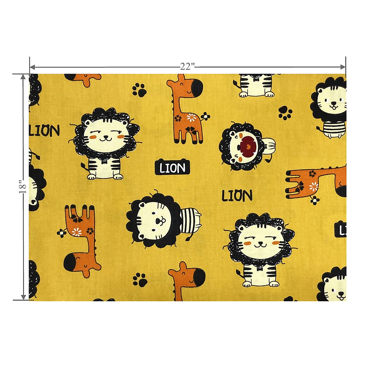 Lion Fat Quarters Fabric Bundles for Sewing Baby Boy Animal Fabric Cute Patterns Quilting Fabric for Kids 18" x 22" (6Pcs) SZRUIZFZ