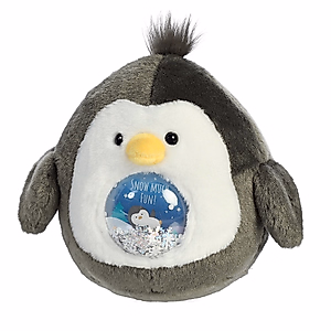 Aurora World Snowglobe Bellies - 5" Snow Much Fun Penguin, Grey