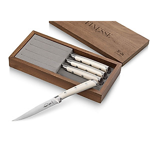 Cangshan | Thomas Keller Signature Collection 4-Piece Forged Straight Edge Steak Knife, Walnut Box
