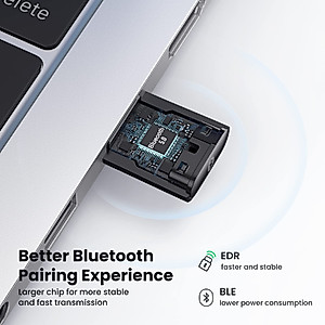 UGREEN USB Bluetooth Dongle for PC - 5.0 Adapter, Driver-Free for Windows 11/10/8.1, Compatible with Desktop, Laptop, Bluetooth Mouse/Keyboard, Headsets, Speakers