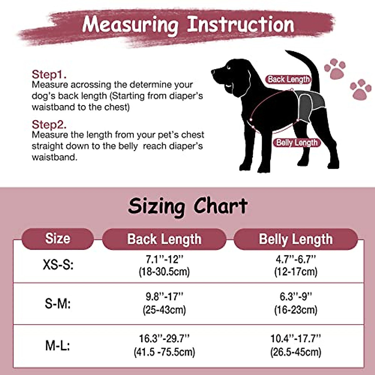 Pet Soft Dog Suspenders 2 Pieces Female Dog Diaper Suspenders for Dogs Diaper Keeper Suspender for Dog Skirt, Dog Dress (Brown & Burgundy, M/L)