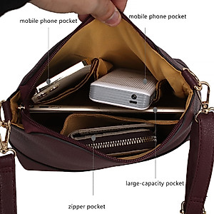 MKF Collection Shoulder Bag for Women, Vegan Leather Crossbody Top Handle Messenger Purse