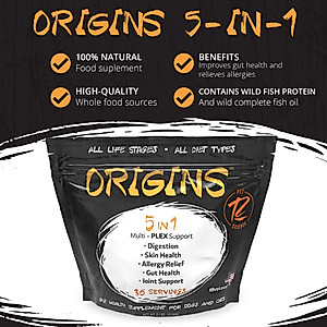 Rogue Pet Science Medium Dog Bundle with Origins Canine 5-in-1 Dog Food Topper and Healthy Weight Natural Weight Gainer for Dogs