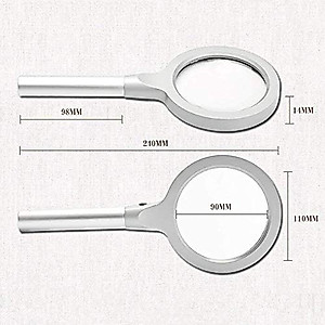 SFMZCM Magnifying GlassHandheld Reading Magnifier -Lens for Book Newspaper Maps Reading, Classroom Science, Insect & Hobby Observation, Great for Seniors and Kids
