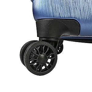 U.S. Traveler Boren Polycarbonate Hardside Rugged Travel Suitcase Luggage with 8 Spinner Wheels, Aluminum Handle, Navy, Checked-Large 30-Inch