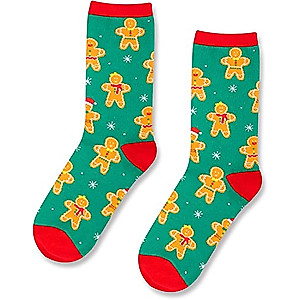 HAPPYPOP Funny Christmas Socks for Women Girls Holiday Socks Gingerbread Socks, Gingerbread Gifts Stocking Stuffers for Teen Girls Secret Santa Gifts Christmas Gift