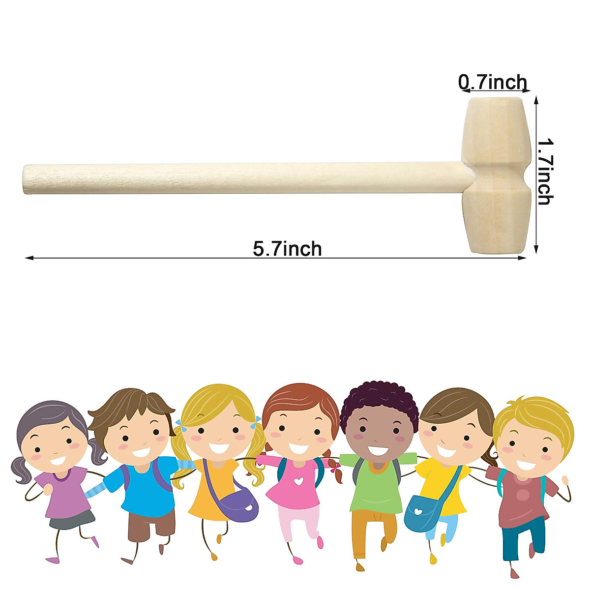 DOMG 50 Pieces Mini Wooden Hammers for Chocolate Breakable Heart Bulk