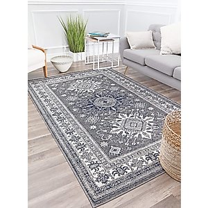 Rugs America Freida Collection FY45A Cornflower Farmhouse Vintage Area Rug 5'0" x 7'0"