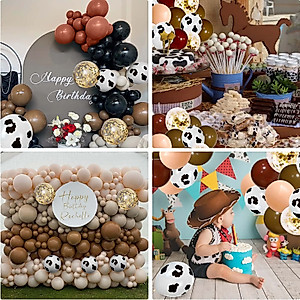 95 Pcs Cow Balloons, 12”Brown Blush Neutral Cow Print Balloon Confetti Helium Latex Balloons for Birthday, Baby Shower, Cow Print Party, Cowboy CowGirl Rodeo Party, Farm Party Decorations Supplies