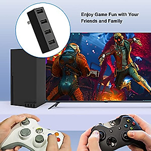 Tensun 4 Ports USB Hub for Xbox Series S/X USB 2.0 High-Speed Expansion Hub Charger Splitter Adapter for Xbox Series S/X Accessories, Compatible with Microsoft Xbox Series S/X Game Console
