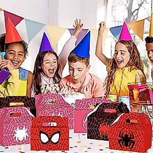 Yizeda 18 PCS Spider Birthday Party Favor Boxes Spider Hero Party Candy Gift Boxes Miles Morales Goodie Boxes for Spider Themed Birthday Party Decorations