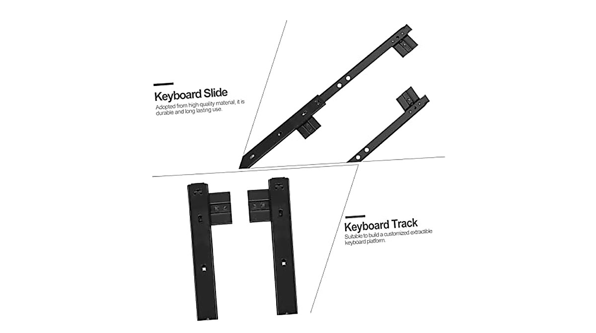 Abaodam 3 Pairs Keyboard Rails Computer Stands Table Tray Drawer Guides ...