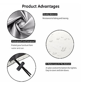 Outdoor Covers for Patio Furniture Set-Round - Beige, 55x24inch, 420D Heavy Duty, Waterproof UV Resistant, Patio Furniture Covers, Outdoor Table Cover, for Your Outdoor Coffee Table and Chairs