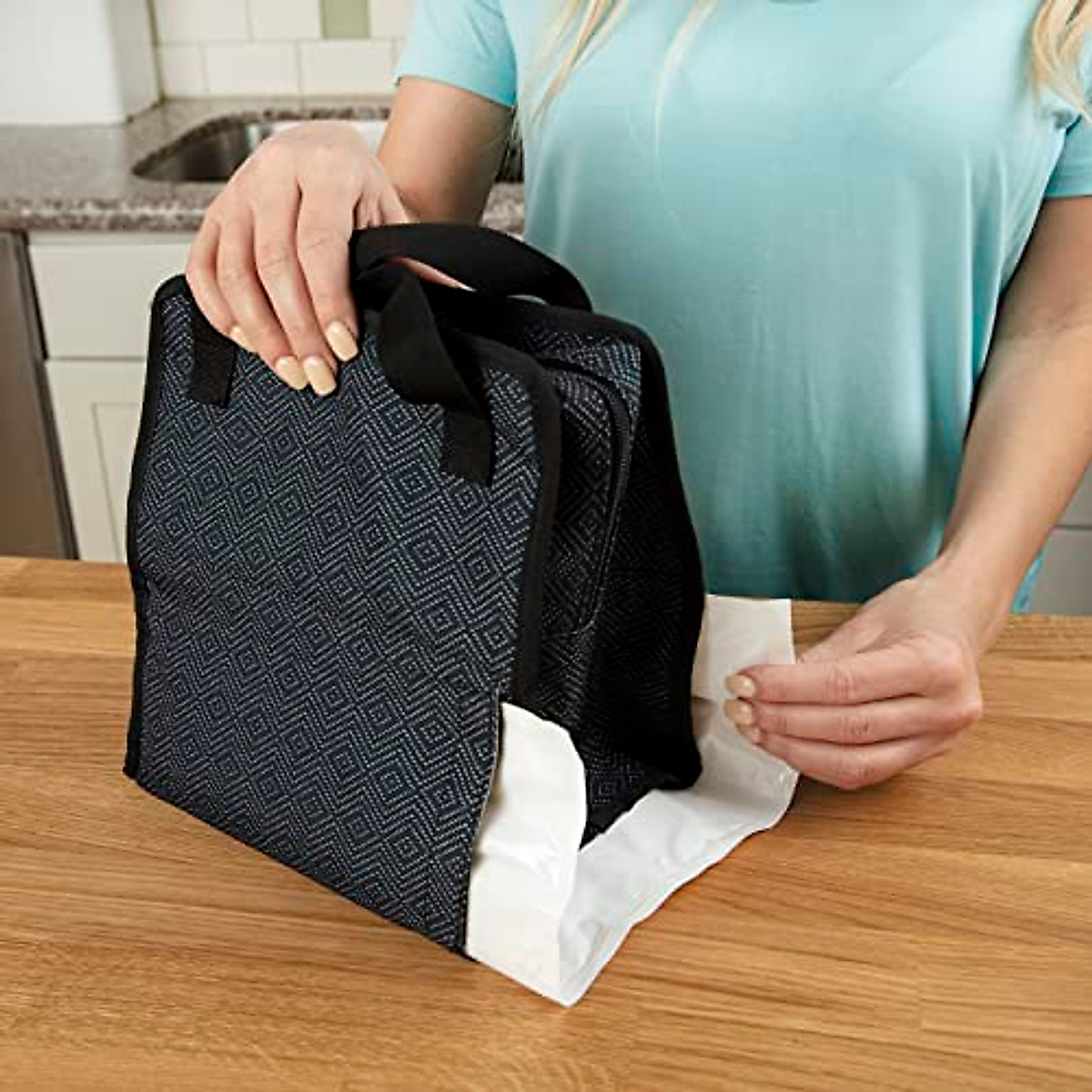 Dr. Brown’s Fold & Freeze Bottle Tote, Breastfeeding Essential Cooler Bag, 6 Baby Bottles Milk Storage - Black