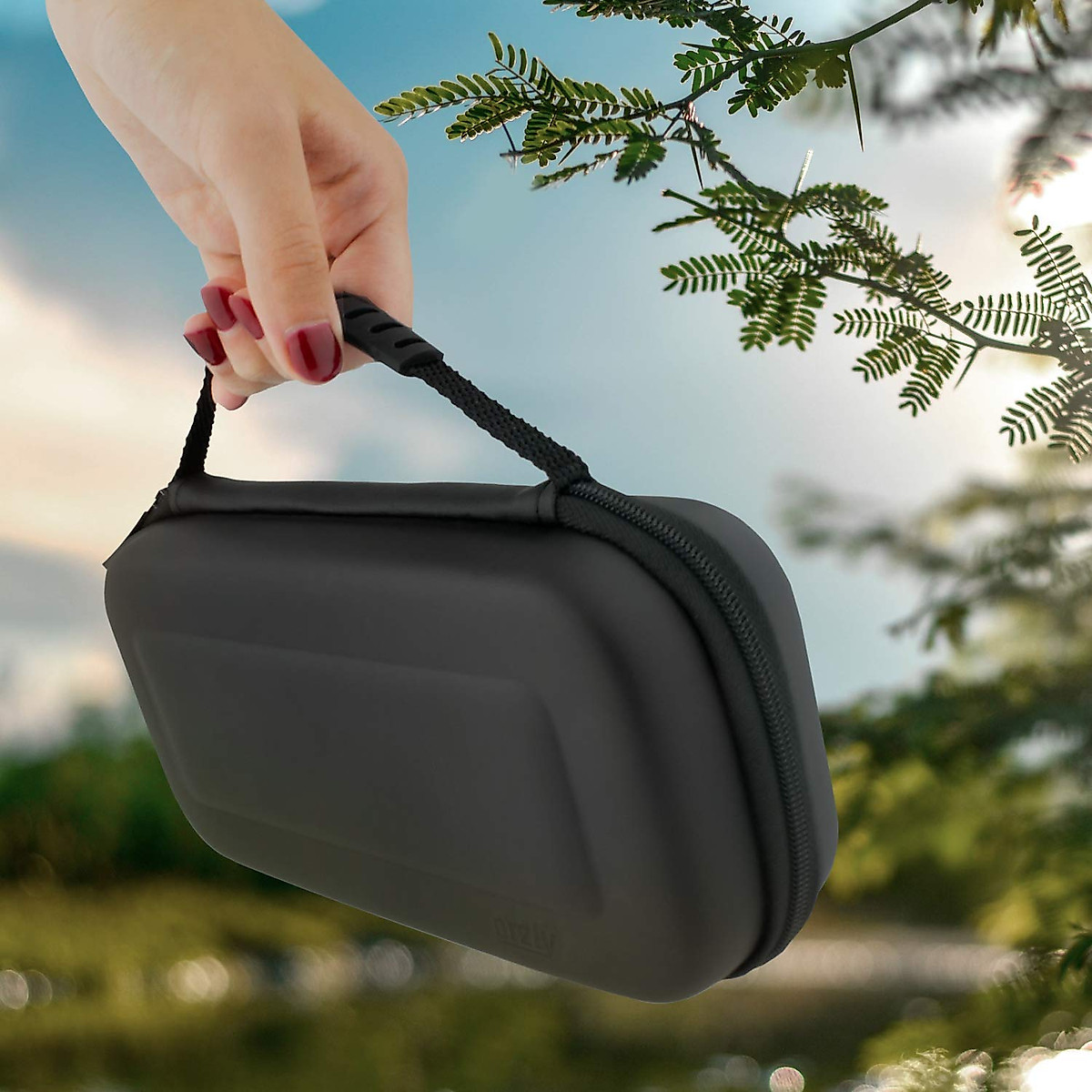 Orzly Carry Case for Nintendo Switch Lite - Portable Travel Carry Case with storage for Switch Lite Games & Accessories [Solid Black]