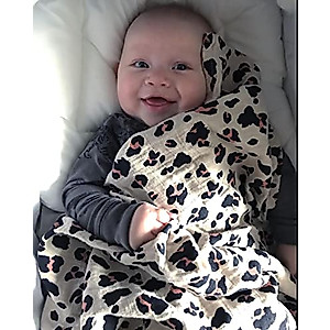 CHUNGEL Cotton Baby Muslin Tassles 40"x 47", Baby Receiving Blanket with Fringe, Boho Muslin Swaddle Blanket with Fringe