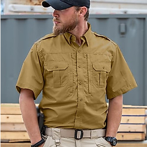Propper Men's Short Sleeve Ripstop Tactical Shirt, Coyote, Medium