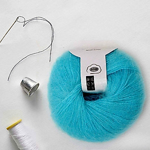 Wool Yarn, Soft Lightweight Knitting Yarn, Angora Mohair Hand Washable Crochet Yarn for Hand Knitting, Anti Pilling and Anti Shrinkage Yarn for Weave Scarve, Shawl, Sweater, Hat